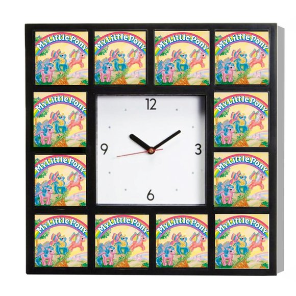 Telesca | Wall Decor | Classic My Little Pony 8s Retro Big Square Clock ...